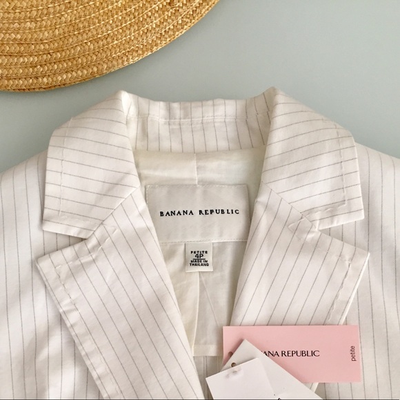 Banana Republic | Jackets & Coats | Banana Republic Pinstripe White Blazer Nwt | Poshmark